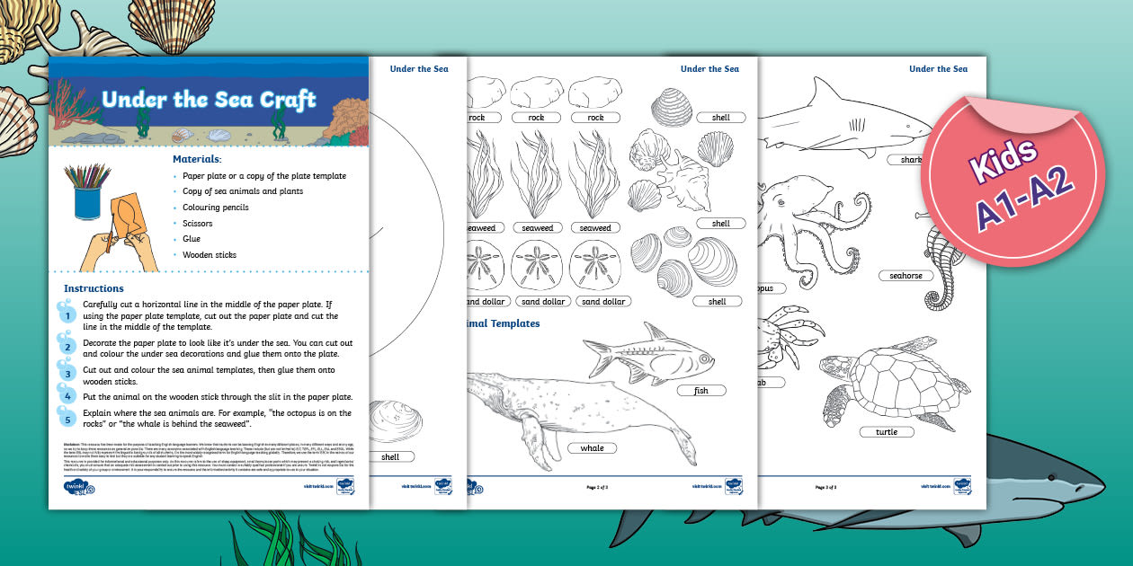 ESL Under the Sea Craft for Kids (teacher made) - Twinkl