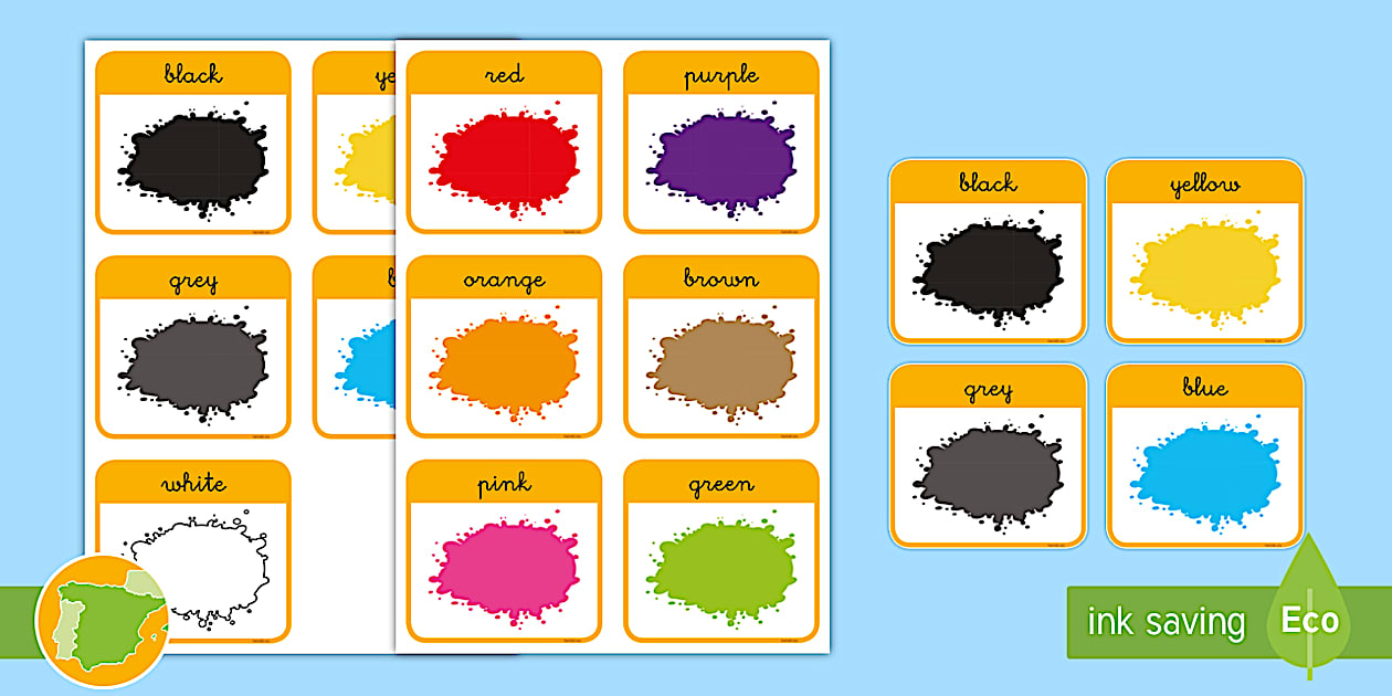 Tarjetas de vocabulario: los colores en inglés - Twinkl