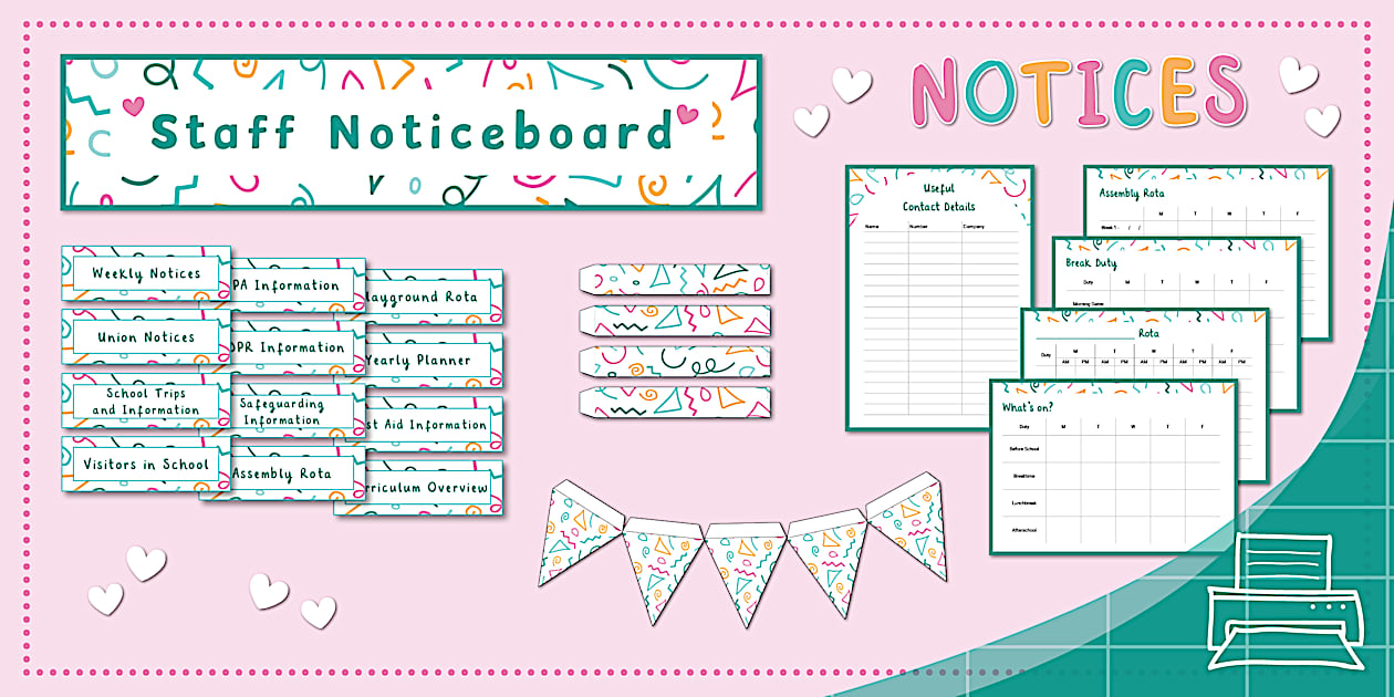 Staff Noticeboard Pack | Confetti (teacher made) - Twinkl