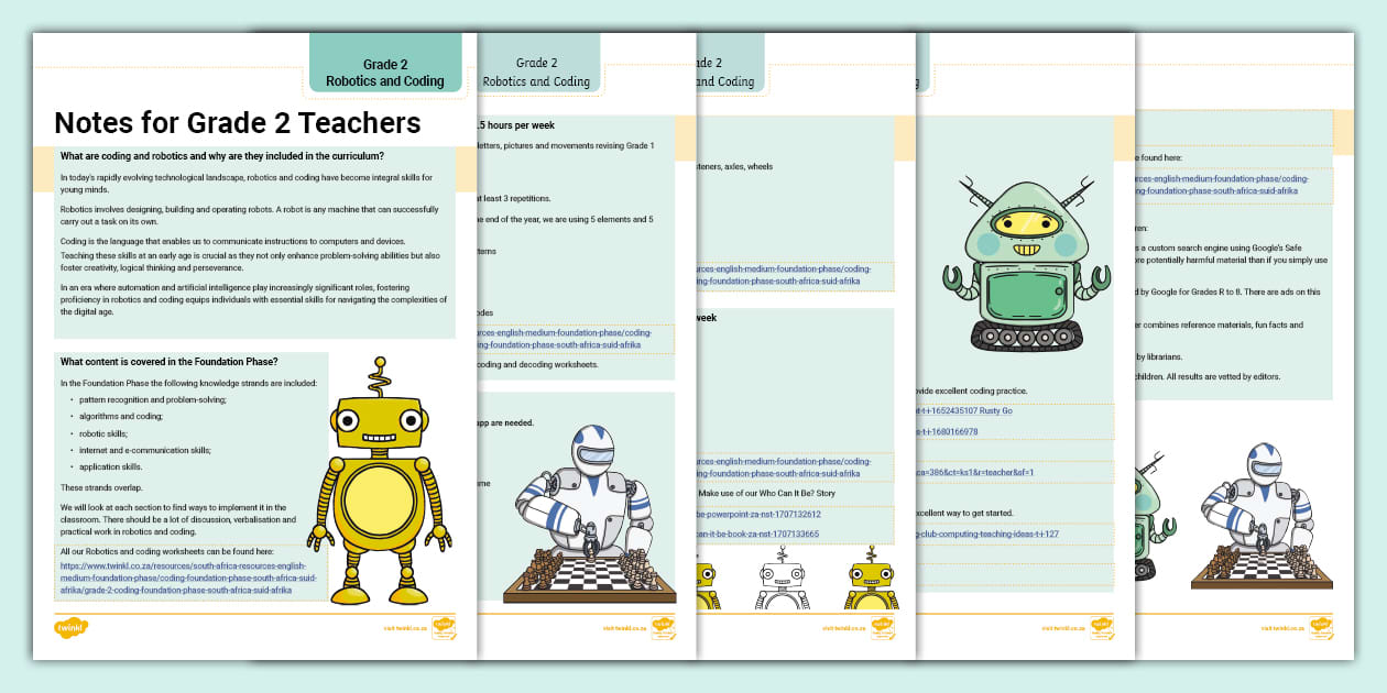 Grade 2 Robotics and Coding Teacher Notes - Twinkl Grade 2 Robotics and Coding Teacher Notes - Twinkl
