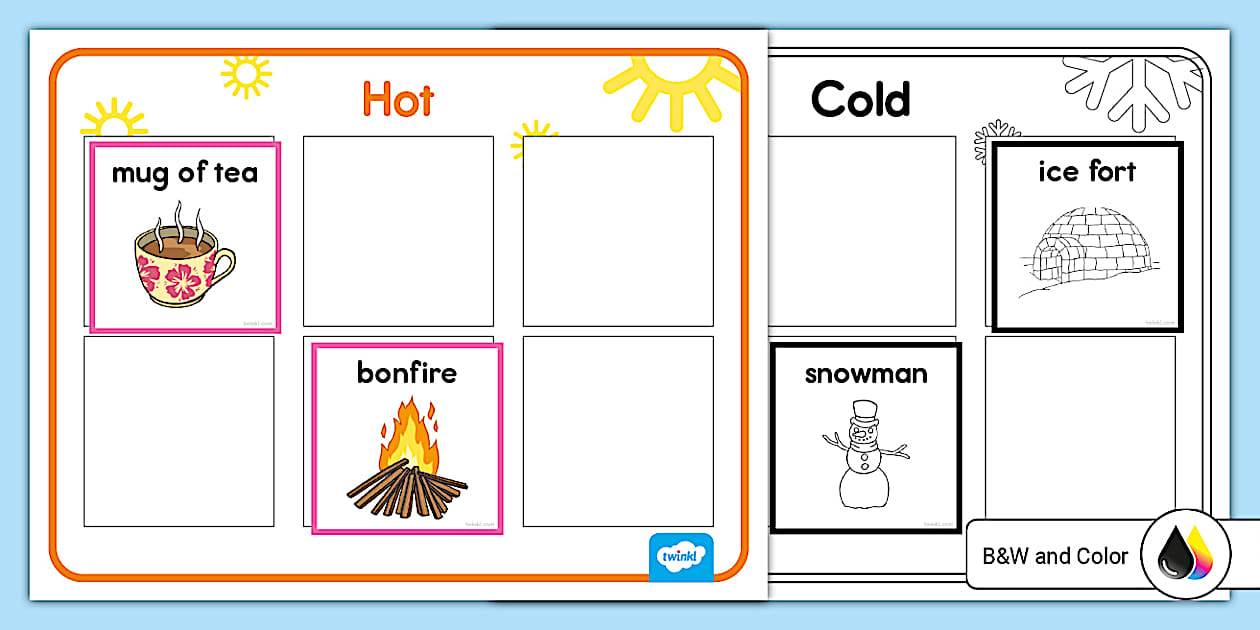 Hot or Cold Sorting Activity Mat (Teacher-Made) - Twinkl