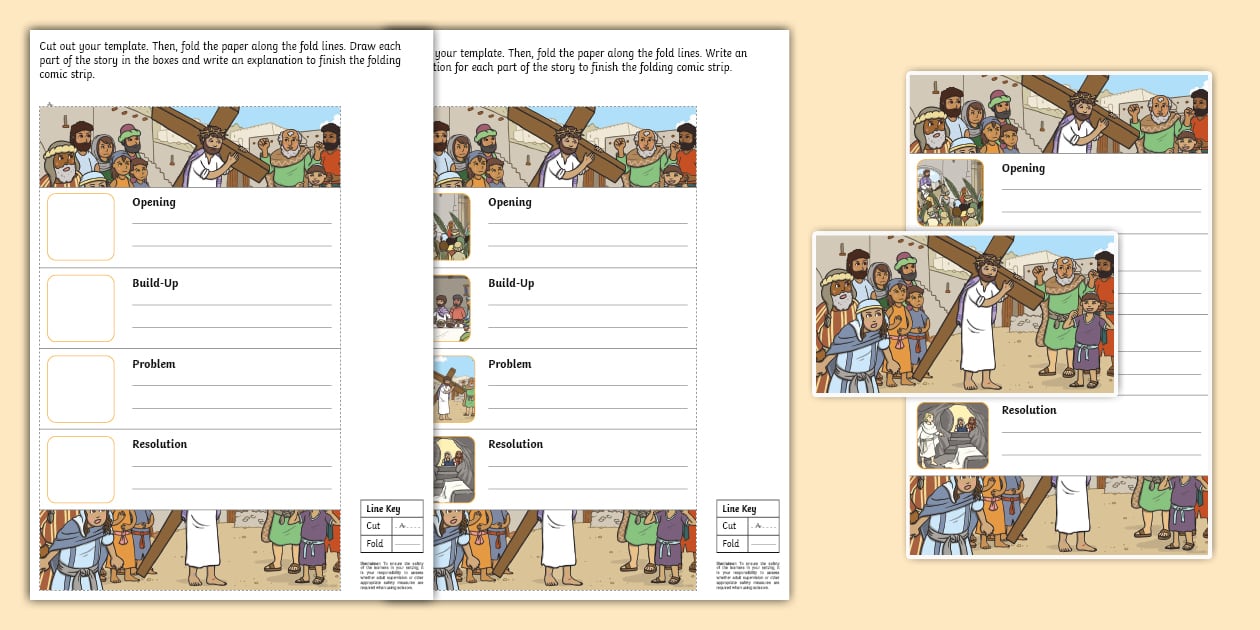 The Easter Story Folding Comic Strip Template