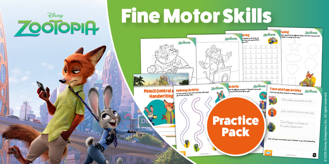 Zootopia: Fine Motor Skills Activity Pack