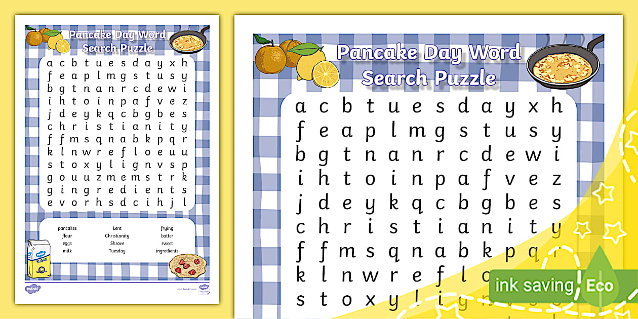 Pancake Day Word Search Puzzle (teacher made) - Twinkl