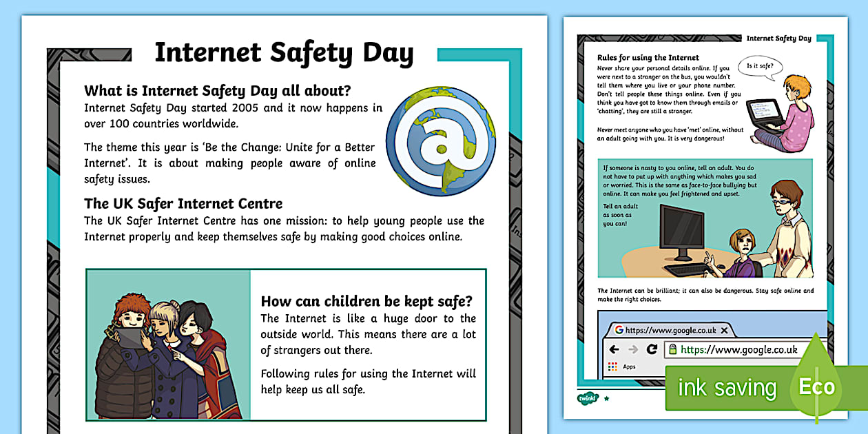 Internet Safety Day Differentiated Fact File (teacher made)