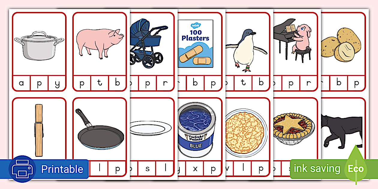 Grade R Phonics: p Sound Peg Cards