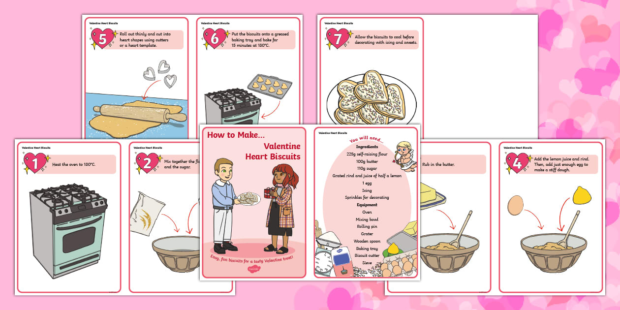 Valentine's Biscuits Recipe Cards | Downloadable Resource