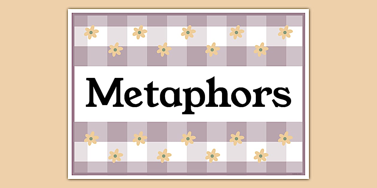 Checkered Charm Themed Metaphors Display Poster - Twinkl