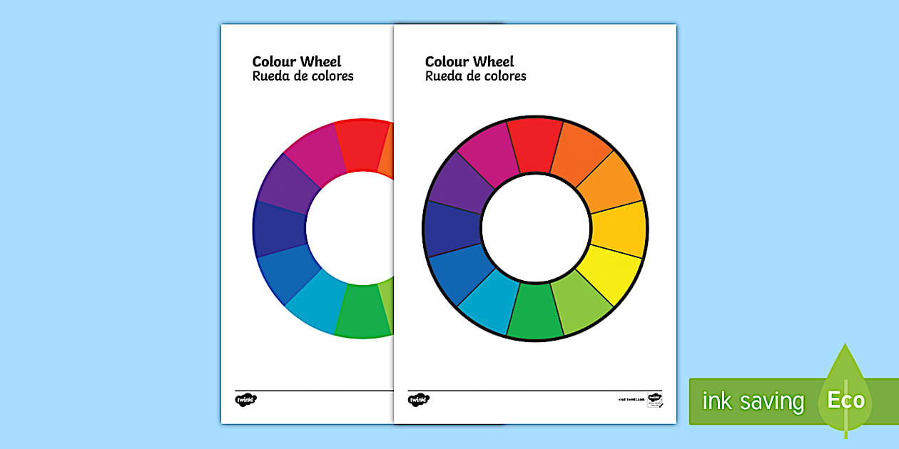 Colour Wheel Visual Aid English/Spanish - Twinkl