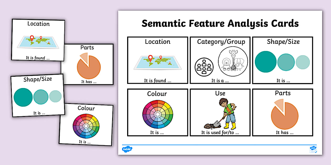 Semantic Feature Analysis Picture Cards (teacher made)