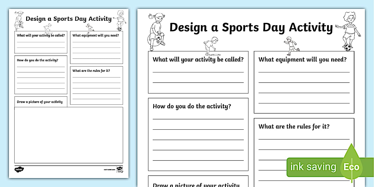 Design a Sports Day Activity Worksheet,sports day - Twinkl