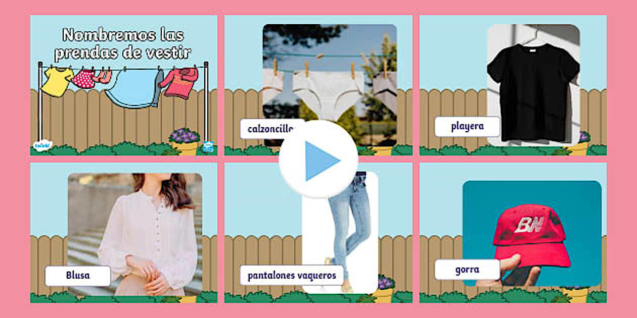 PowerPoint: Vocabulario de las prendas de vestir - Twinkl