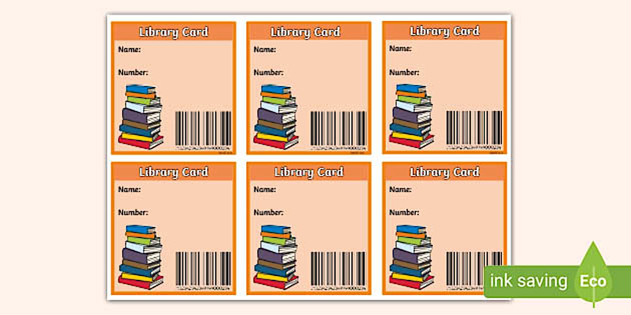 Editable Library Role Play Library Cards (teacher made)
