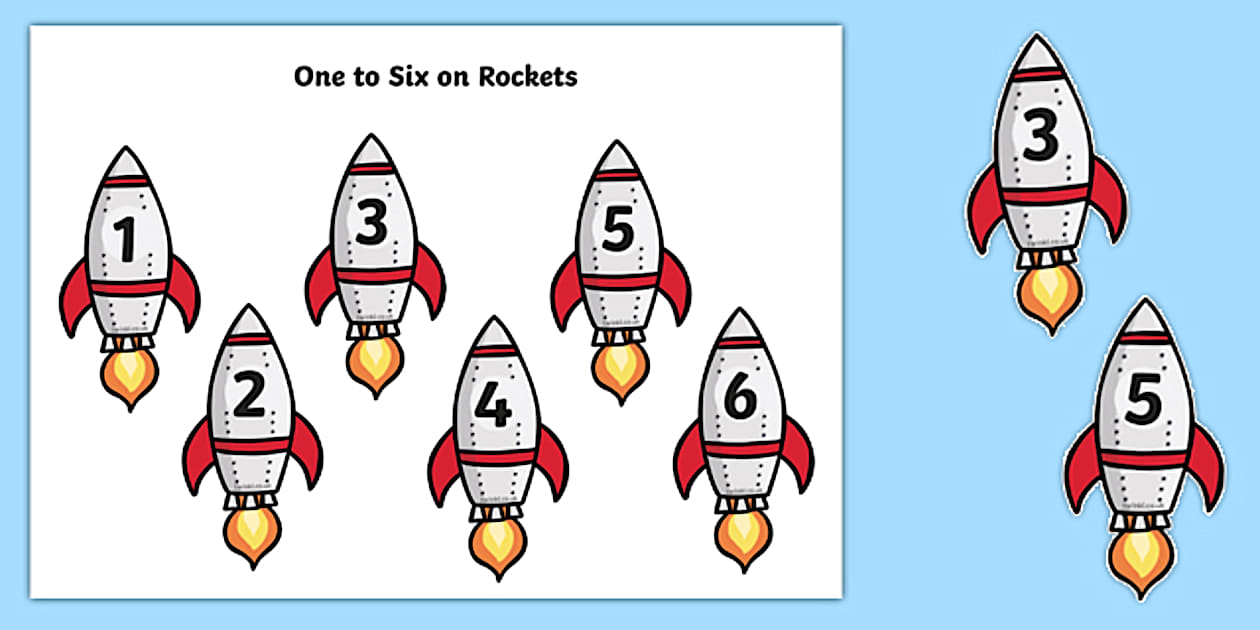 Rocket Numbers 1-6 (teacher made) - Twinkl