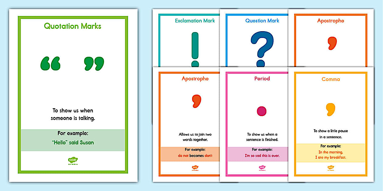 Punctuation Marks Posters - Using Punctuation Marks | Twinkl