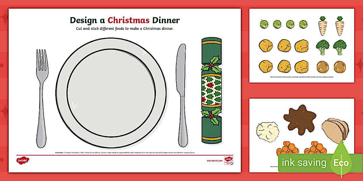 Design a Christmas Dinner Cutting Skills Activity