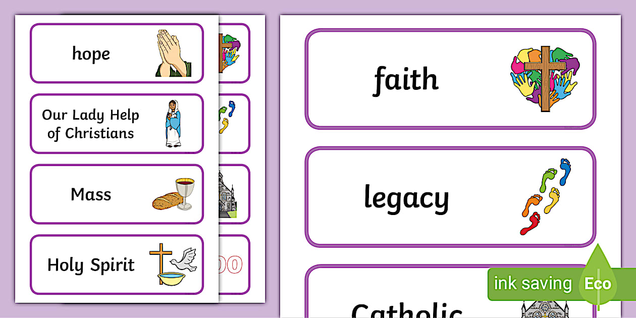 Catholic Education Week Word Cards