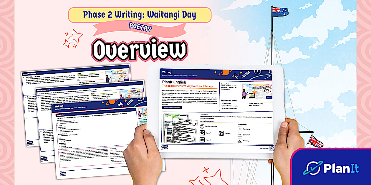 Phase 2 Writing: Waitangi Day Poetry Unit Overview