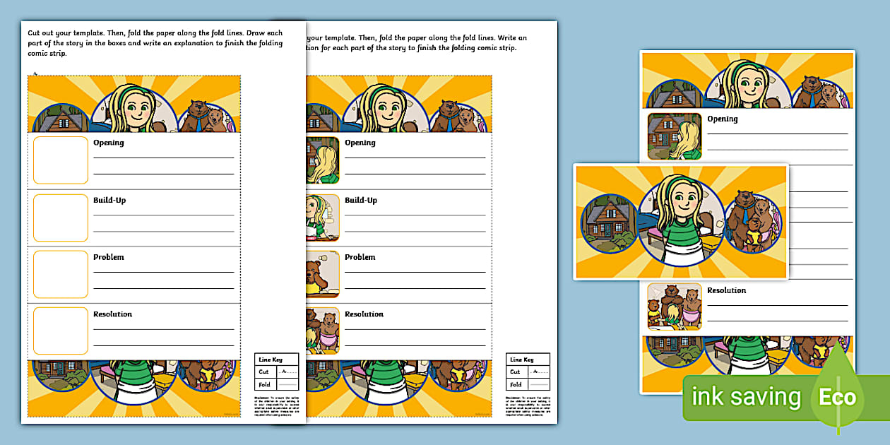 Goldilocks and The Three Bears Folding Comic Strip Template