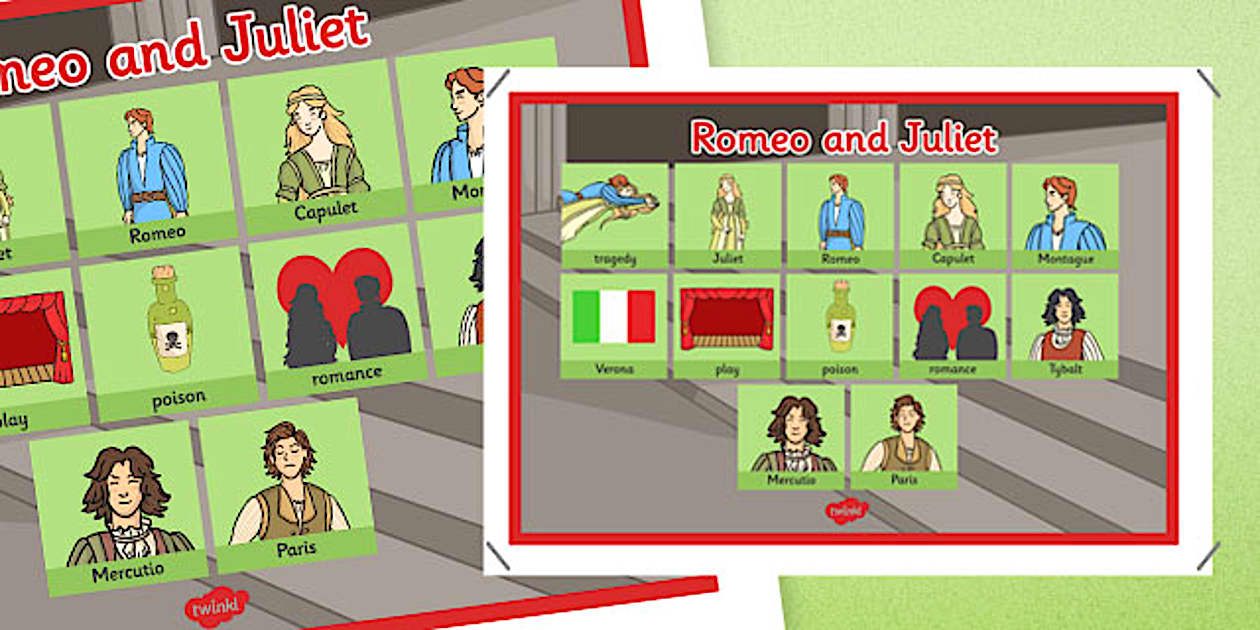 Romeo and Juliet Vocabulary Mat (teacher made) - Twinkl