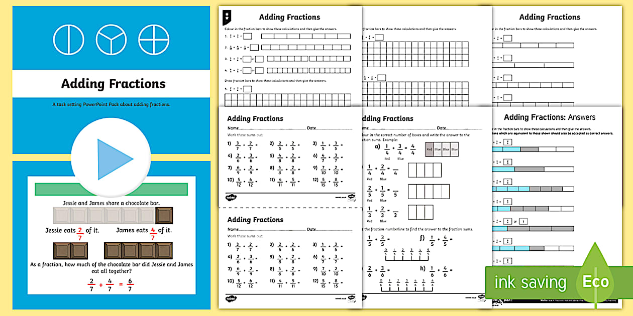 How to Add Fractions (teacher made) - Twinkl