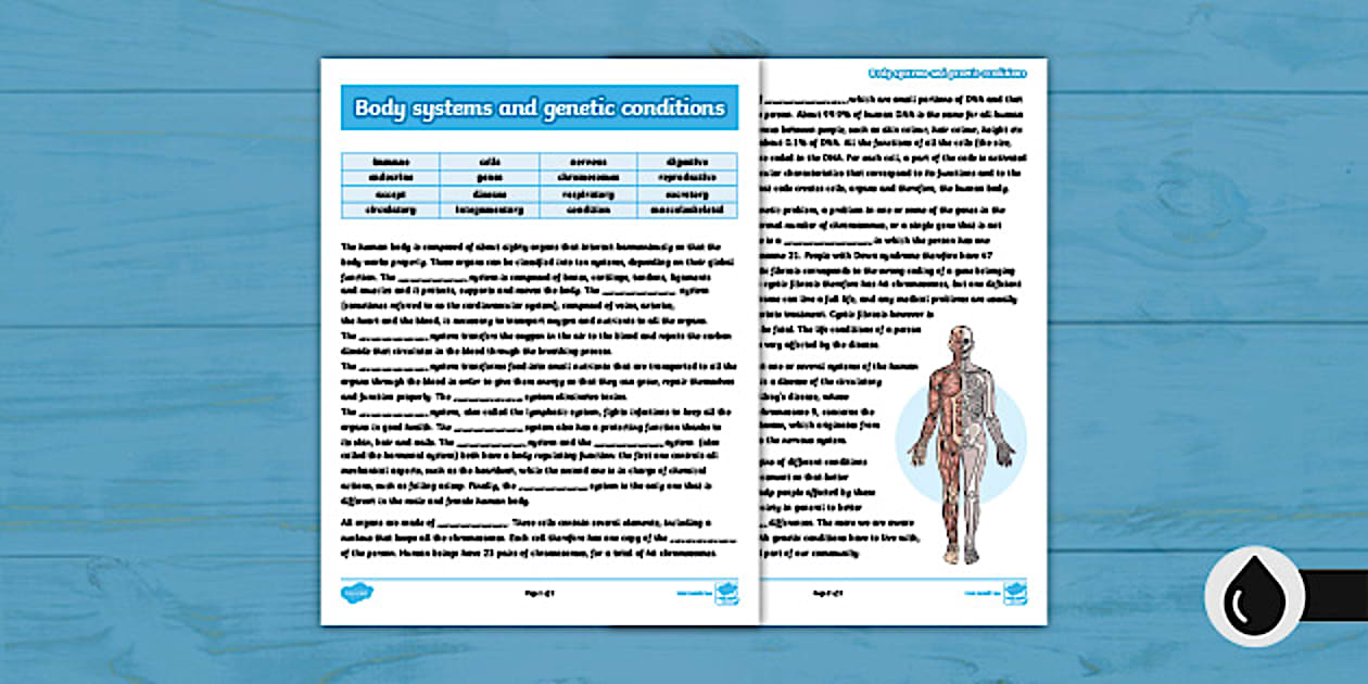 Body Systems and Disorders Cloze (teacher made) - Twinkl
