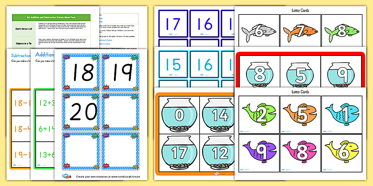 KS1 Addition and Subtraction Starter Ideas Pack - Twinkl