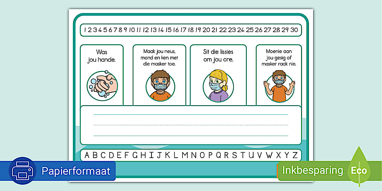 Dra van Maskers Visuele Ondersteuning Tafelmat - Twinkl