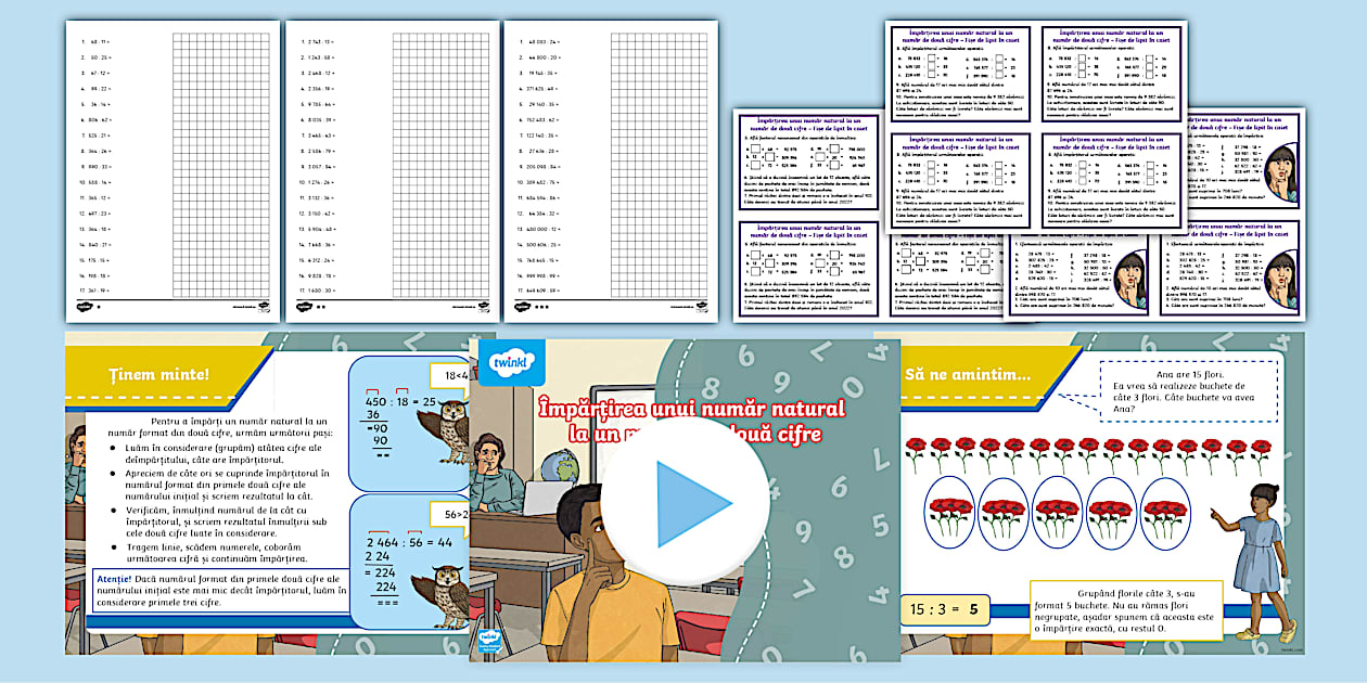 Împărțirea unui număr natural la un număr de două cifre