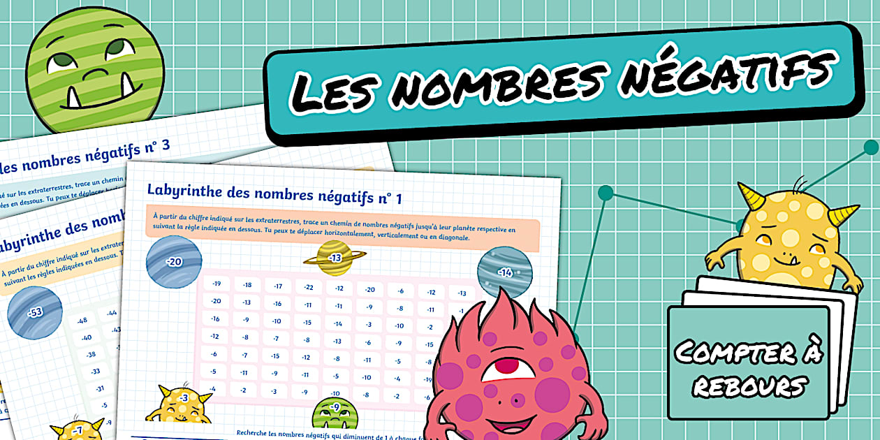 Labyrinthes des nombres négatifs - Twinkl