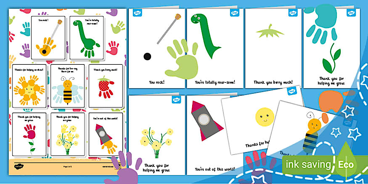 Baby Handprint Thank You Cards | Parents Resources - Twinkl