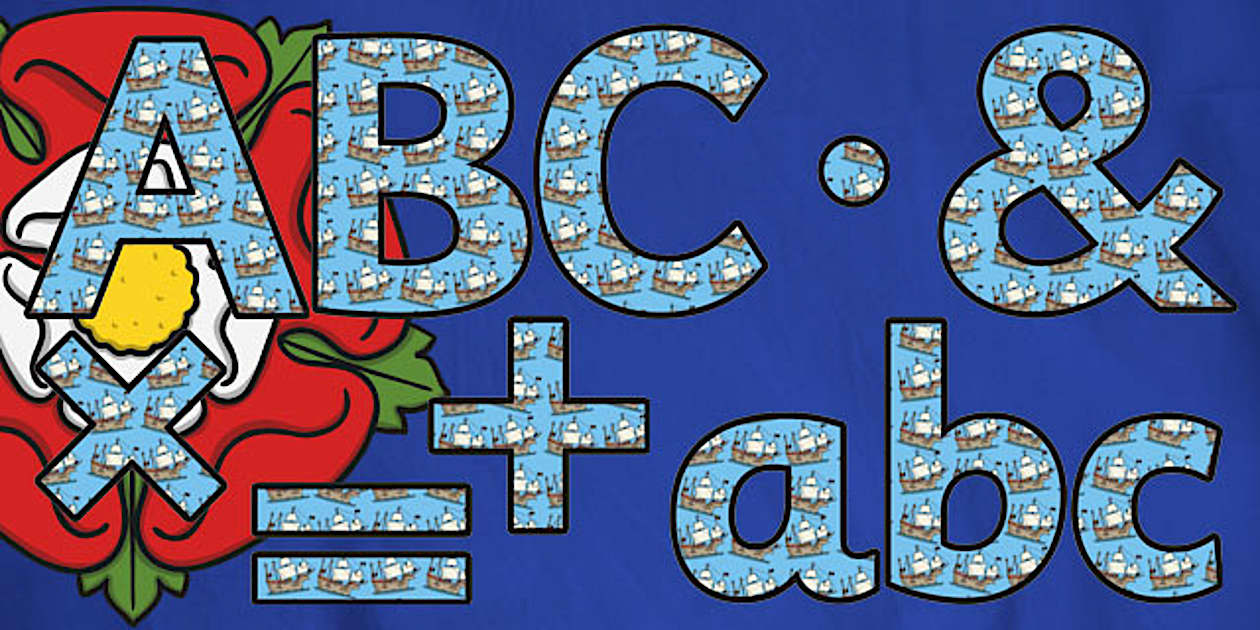 Tudor Ship Themed Size Editable Display Lettering - lettering