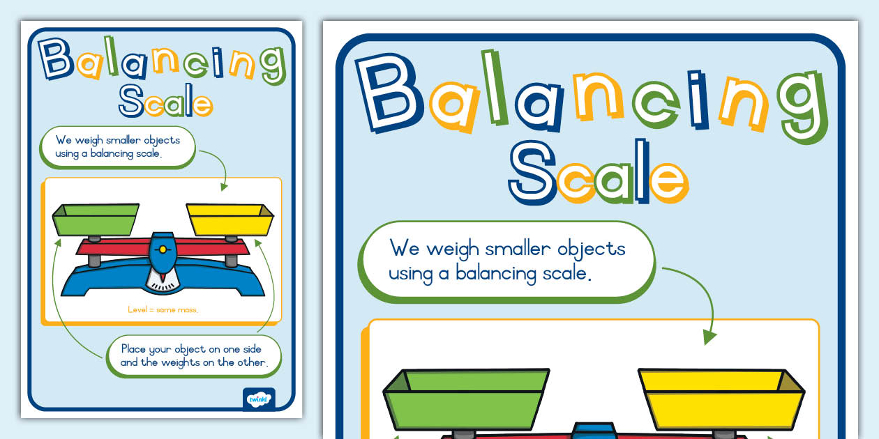 Grade 2 Maths: Mass: Balancing Scale Poster - Twinkl