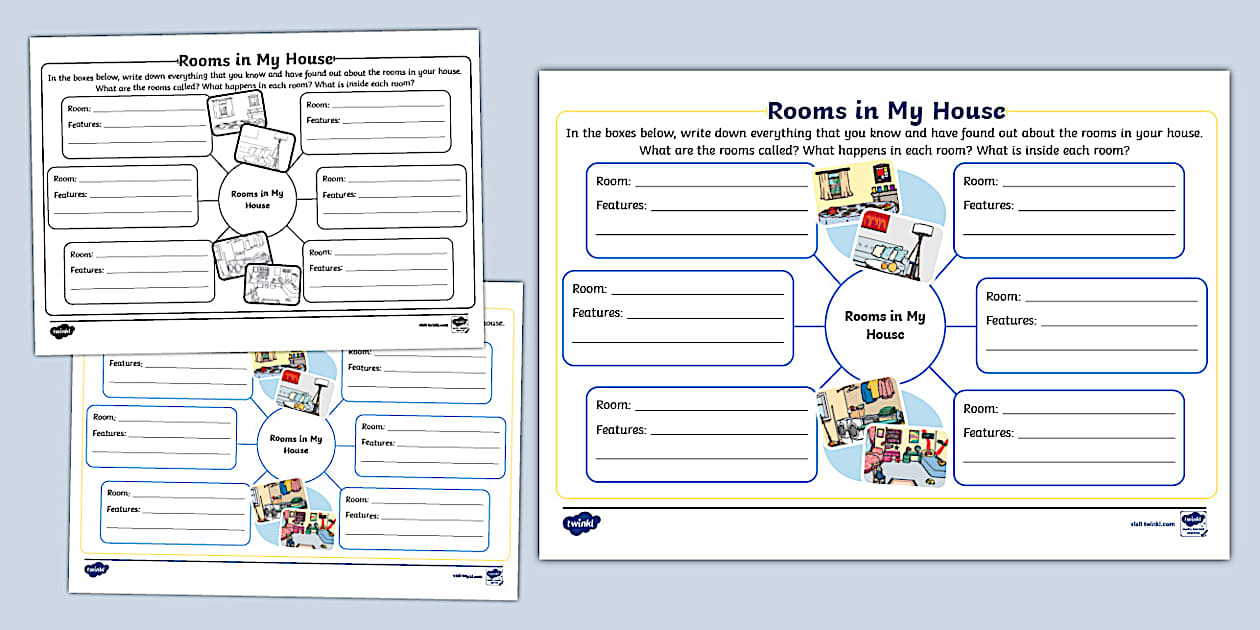 Rooms in My House Mind Map (Teacher-Made) - Twinkl