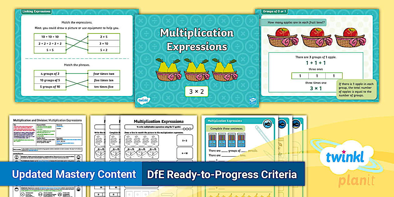 👉 Y2 Write Statements Using the Multiplication Sign Planit Maths 1