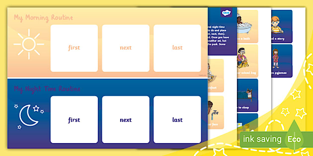 Morning and Night Time Routine Planner (Now and Next)