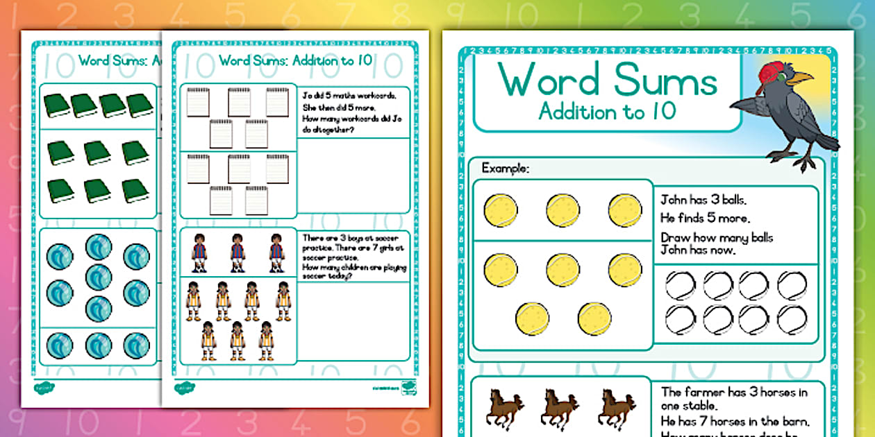 Grade R Word Problems - Addition to 10 - Twinkl