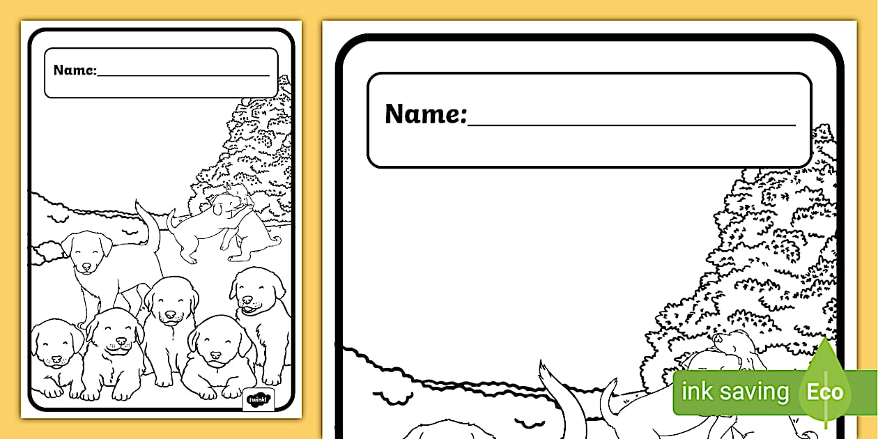 Puppy Colouring Book Cover (teacher made) - Twinkl