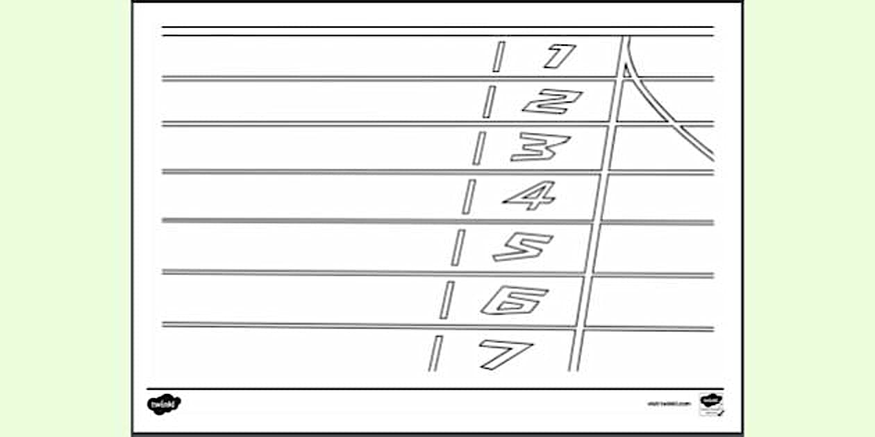 Finish Line Colouring Sheet - Teaching Resources - Twinkl