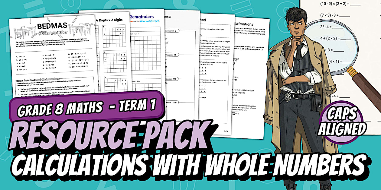 Grade 8 Whole Number Calculations Pack