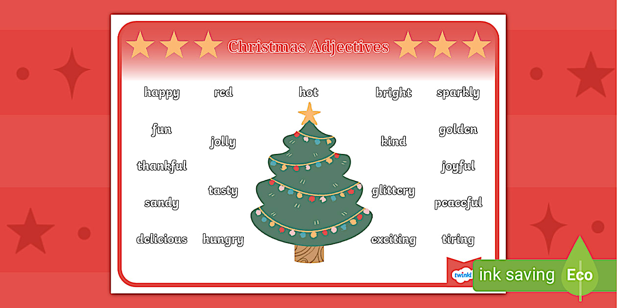 Australian Christmas Adjectives Word Mat (teacher made)