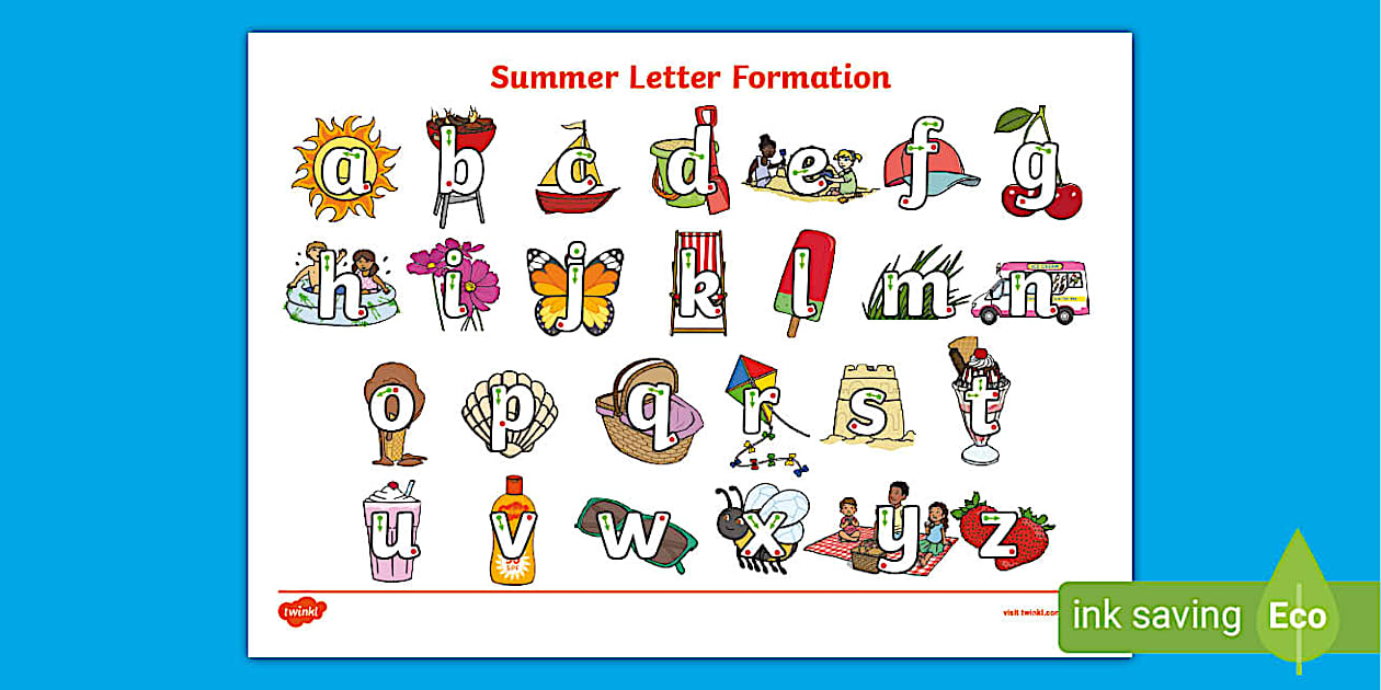 Summer Letter Formation Worksheet