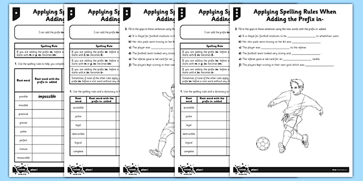 Applying Spelling Rules When Adding the Prefix in- Differentiated ...