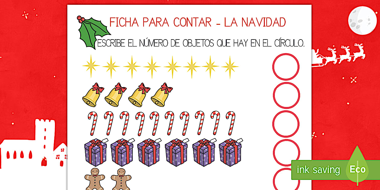 Ficha para contar - La Navidad | Recursos | Twinkl - Twinkl