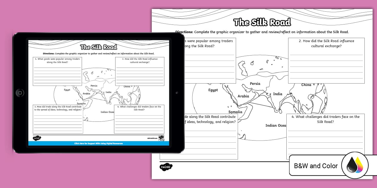 Silk Road Graphic Organizer for 6th-8th Grade (teacher made)