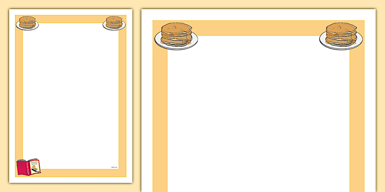 Simple Blank Pancake Recipe Page Border | Twinkl