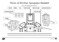 FREE! - Places of Worship Synagogue Worksheet / Worksheet