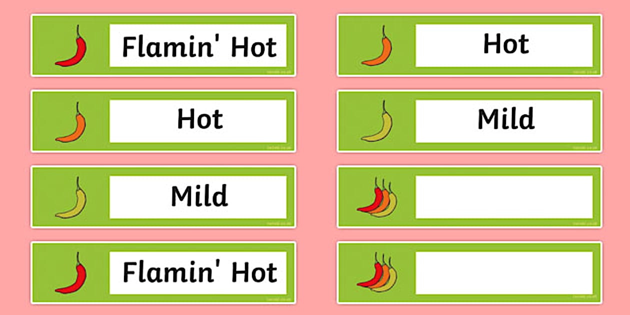 Chilli Challenge Resource Labels (teacher made) - Twinkl