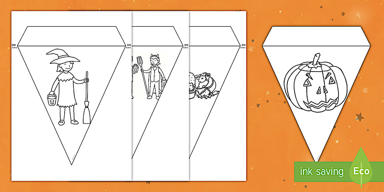 Halloween Bunting English/Portuguese (teacher made) - Twinkl