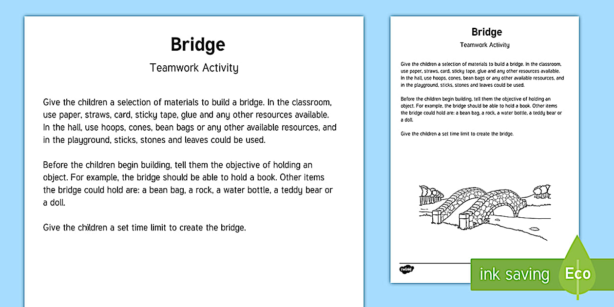 Build a Bridge Teamwork Activity - Primary Resources
